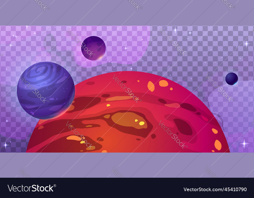 Fantasy alien planets for space game Royalty Free Vector