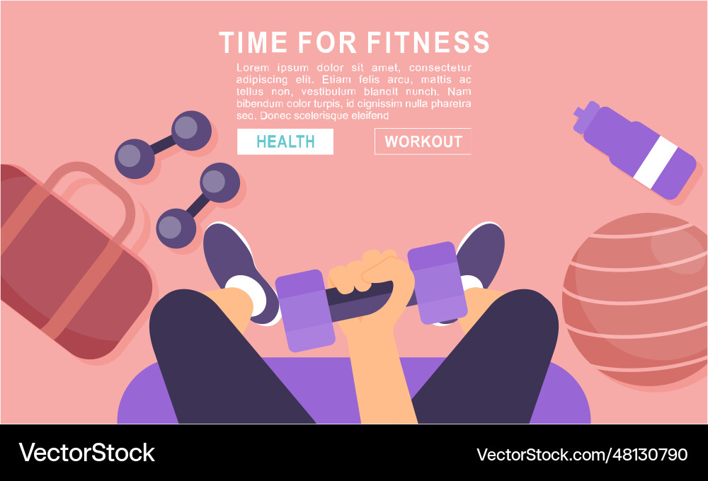 Fitness equipment logo flat concept Royalty Free Vector