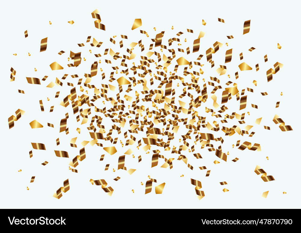 Gold confetti banner isolated Royalty Free Vector Image