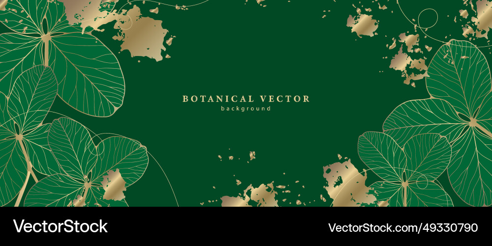 Green botanical background with clover leaves Vector Image