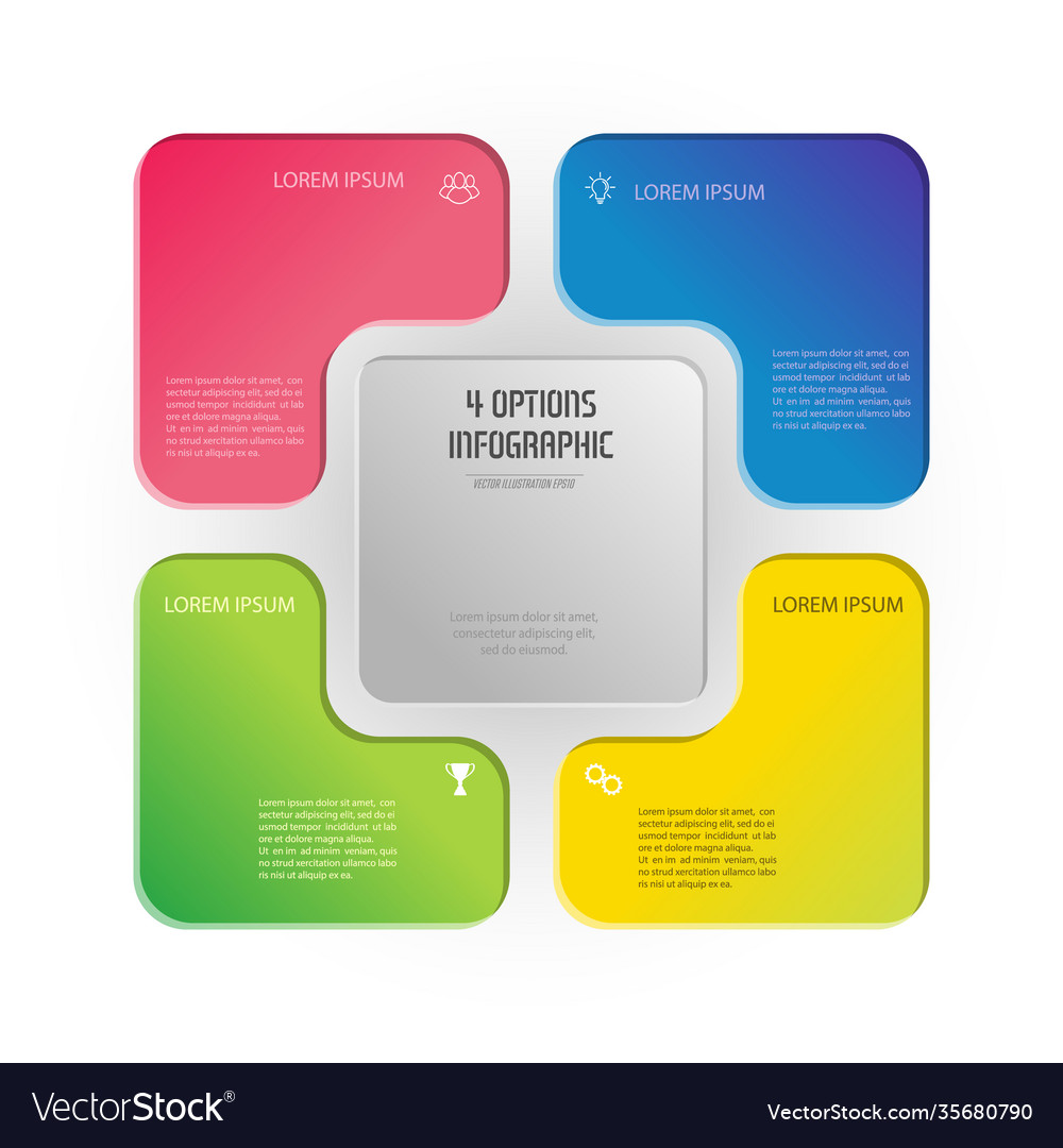 Infographic square triangle diagram Royalty Free Vector