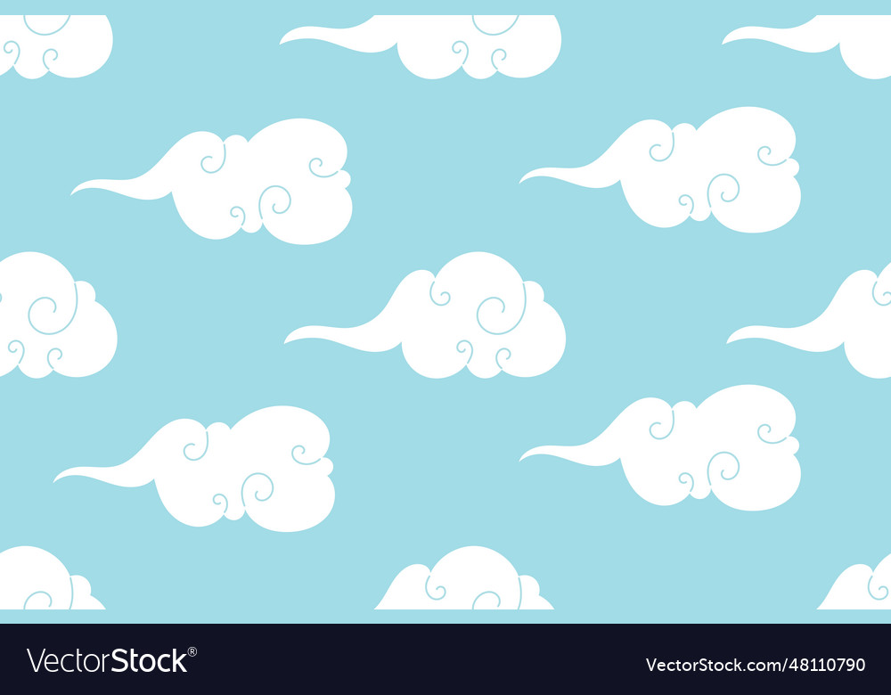 Isolated cartoon clouds seamless pattern Vector Image