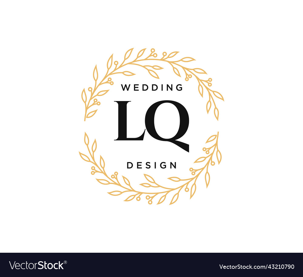 Lq initials letter wedding monogram logos Vector Image