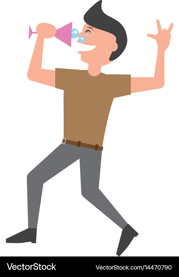 Man celebrating cartoon Royalty Free Vector Image