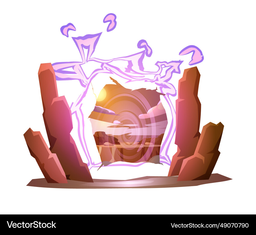 Opening magic portal or gate for game realistic Vector Image