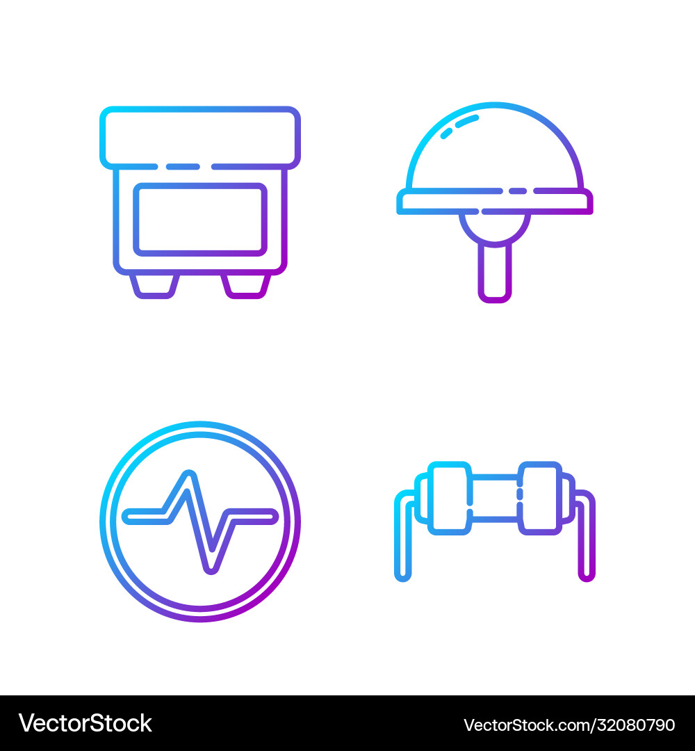 Set line resistor electricity electric circuit Vector Image