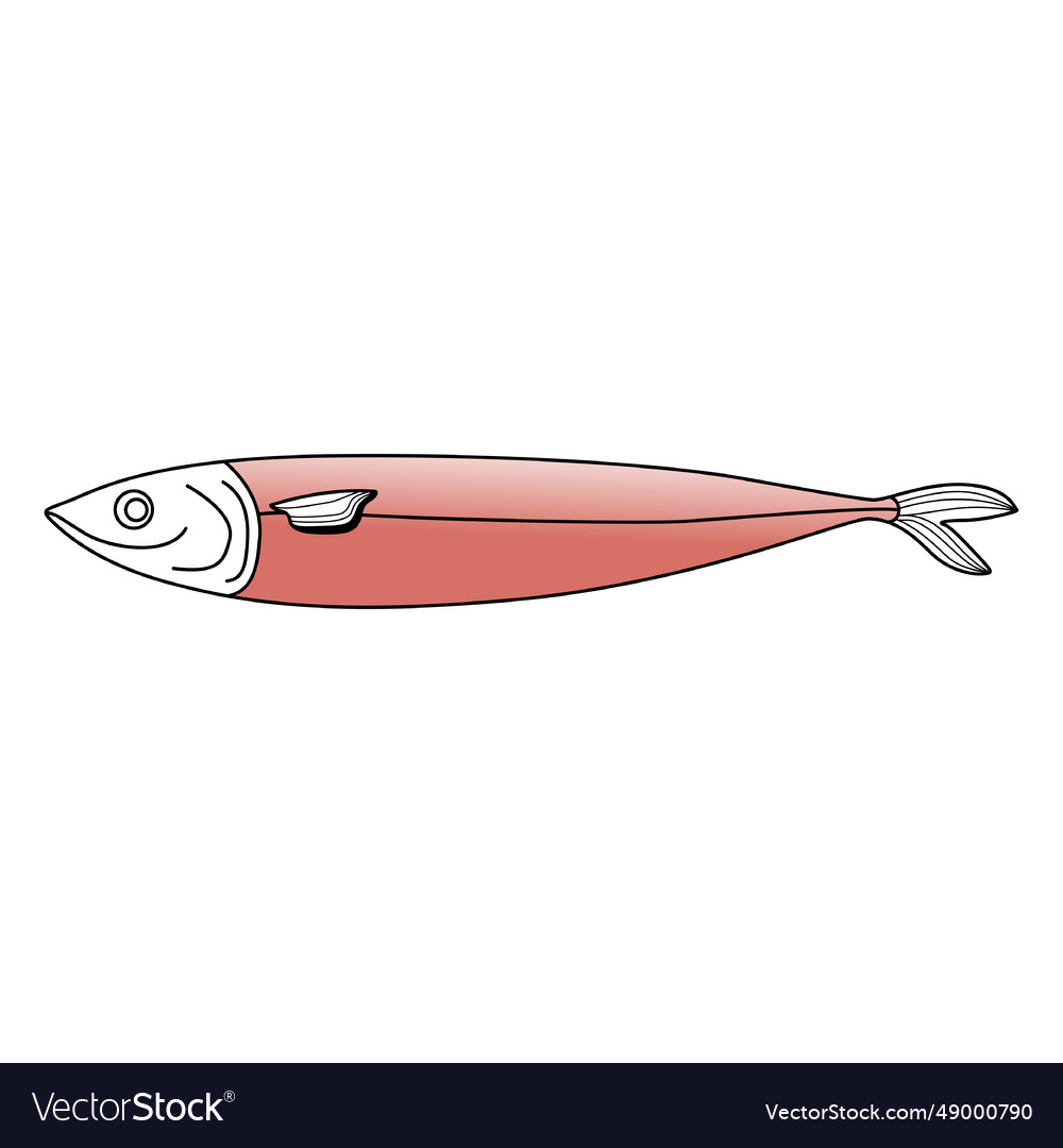 Simple long gradient fish Royalty Free Vector Image