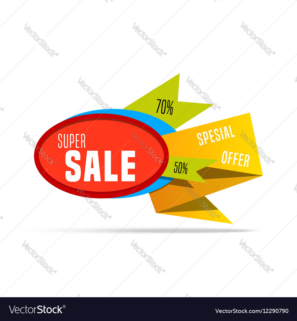 Super sale shining banner on colorful background Vector Image