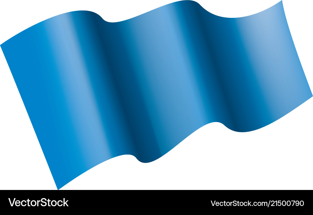 Waving the blue flag on a white background Vector Image