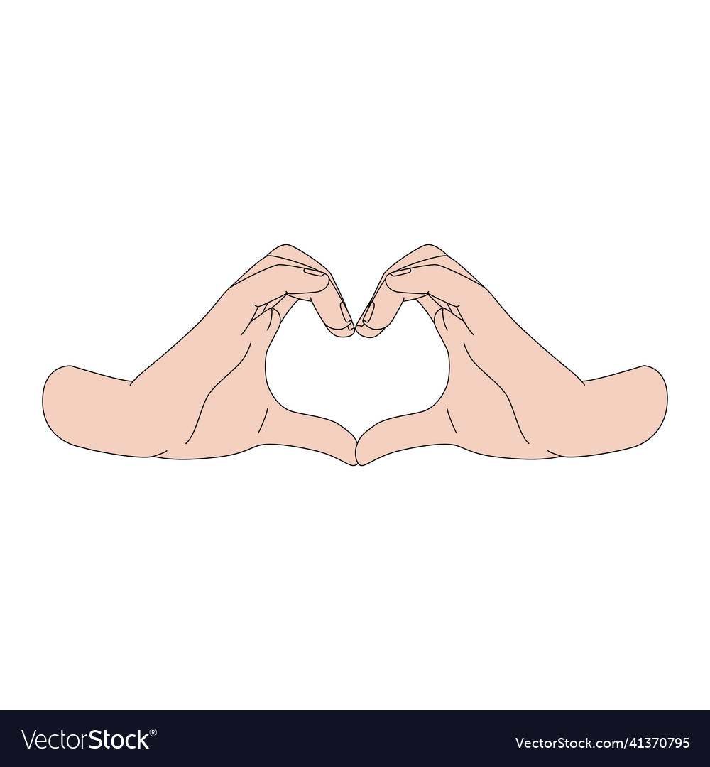 A Heart Hand Symbol Royalty Free Vector Image Vectorstock