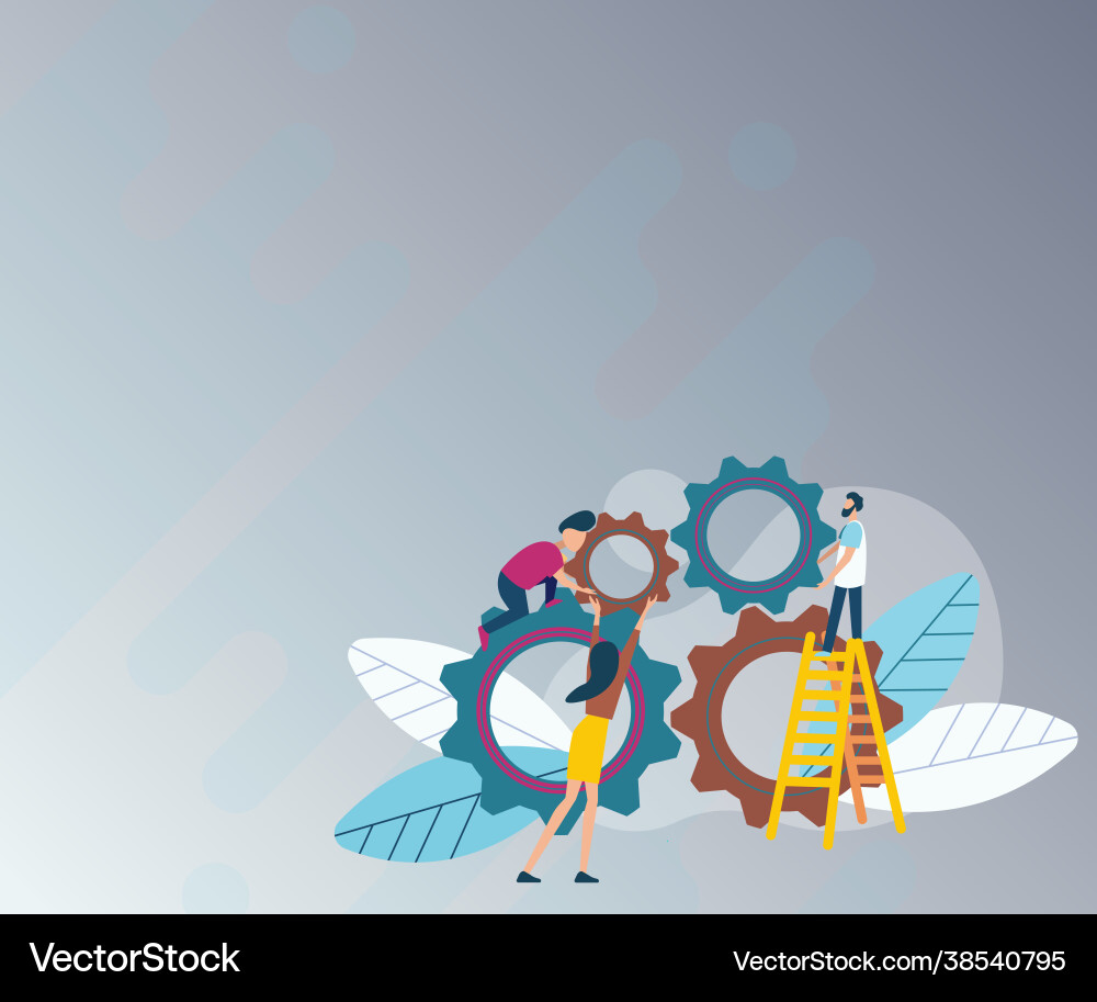 Abstract helping build community society working Vector Image