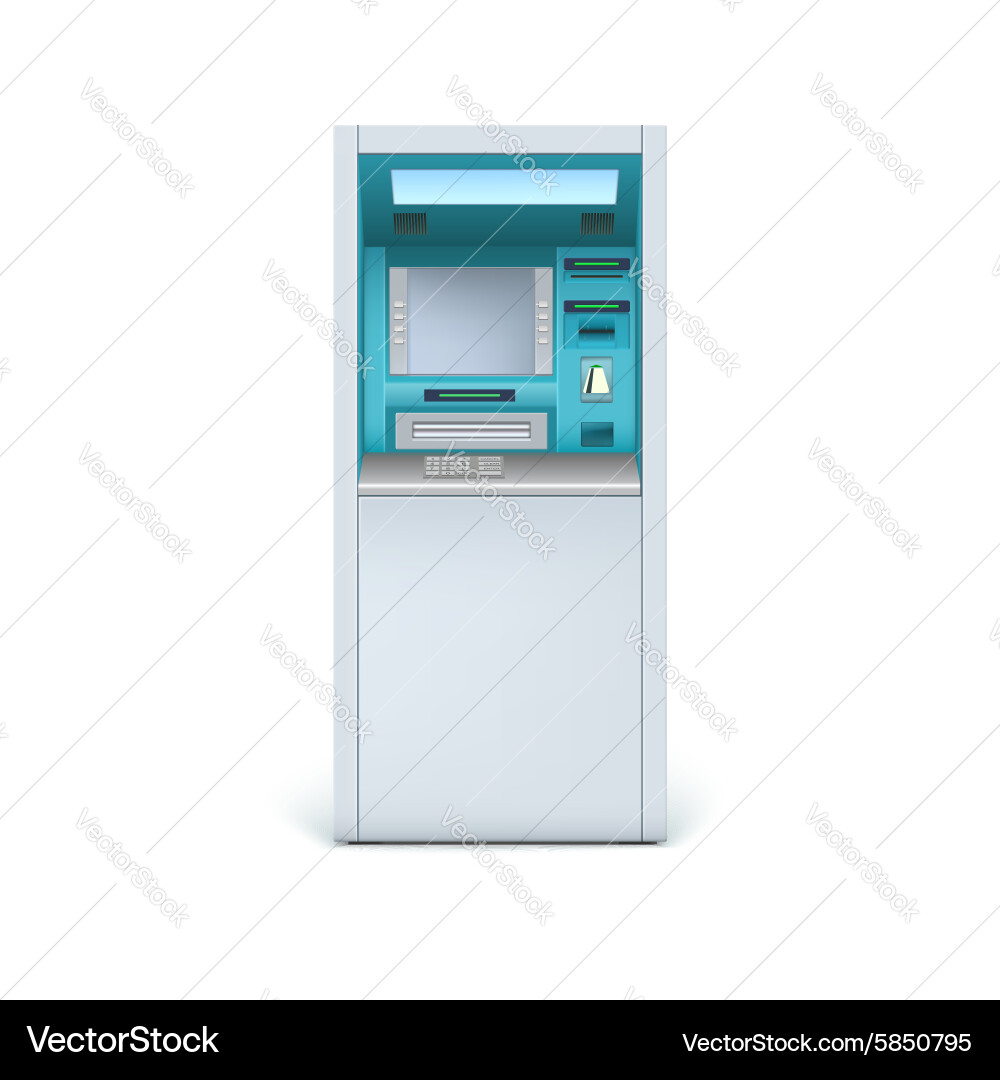 Cash machine closeup Royalty Free Vector Image