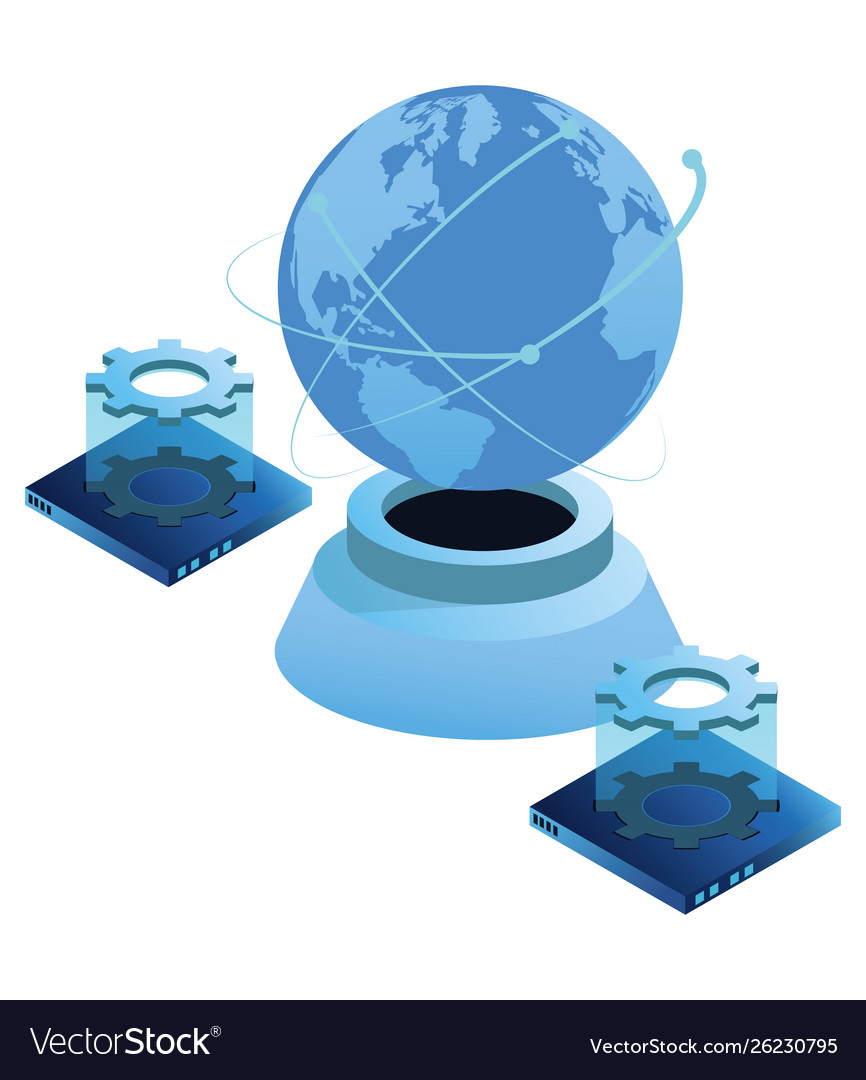 Computing Global Technology And Networking Vector Image