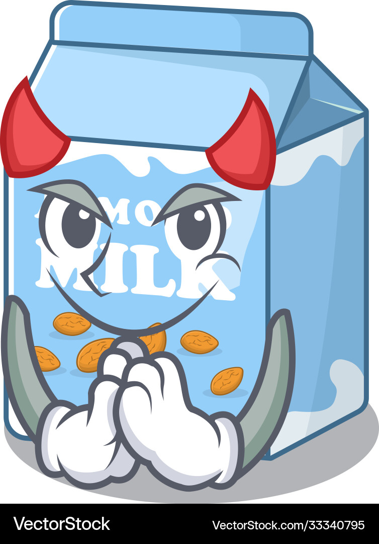Devil almond milk cartoon in character design Vector Image