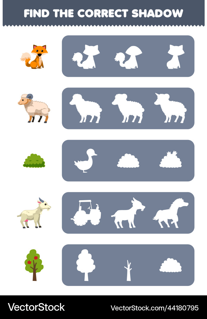 Education game for children find the correct Vector Image