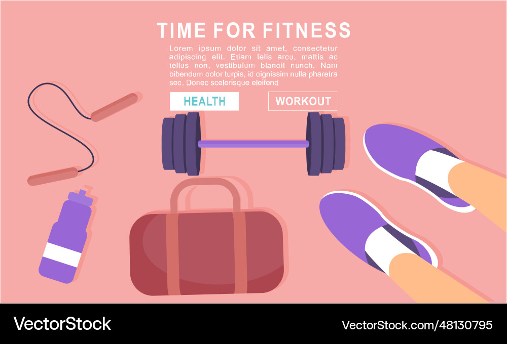 Fitness equipment logo flat concept Royalty Free Vector