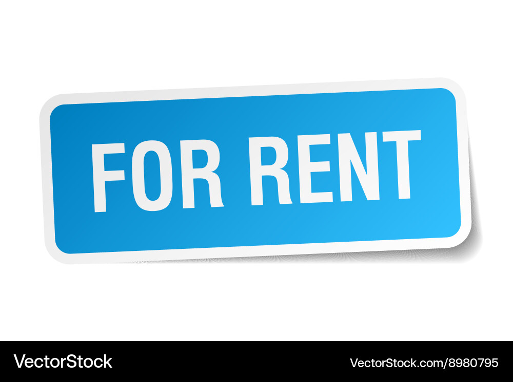 For rent blue square sticker isolated on white Vector Image