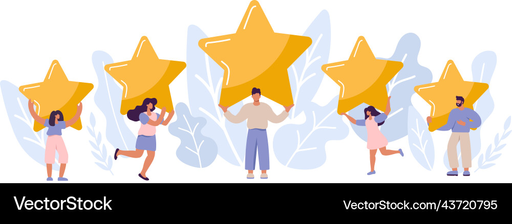 Happy and satisfied customer people Royalty Free Vector