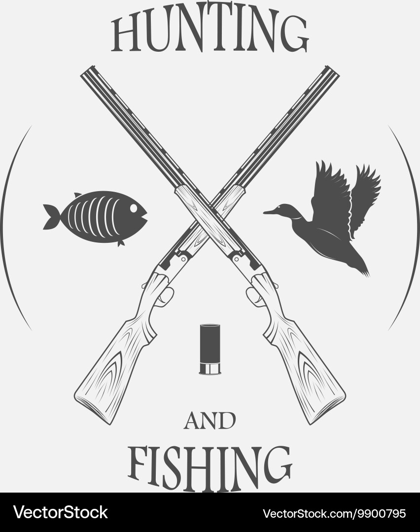 Hunting and fishing Royalty Free Vector Image - VectorStock