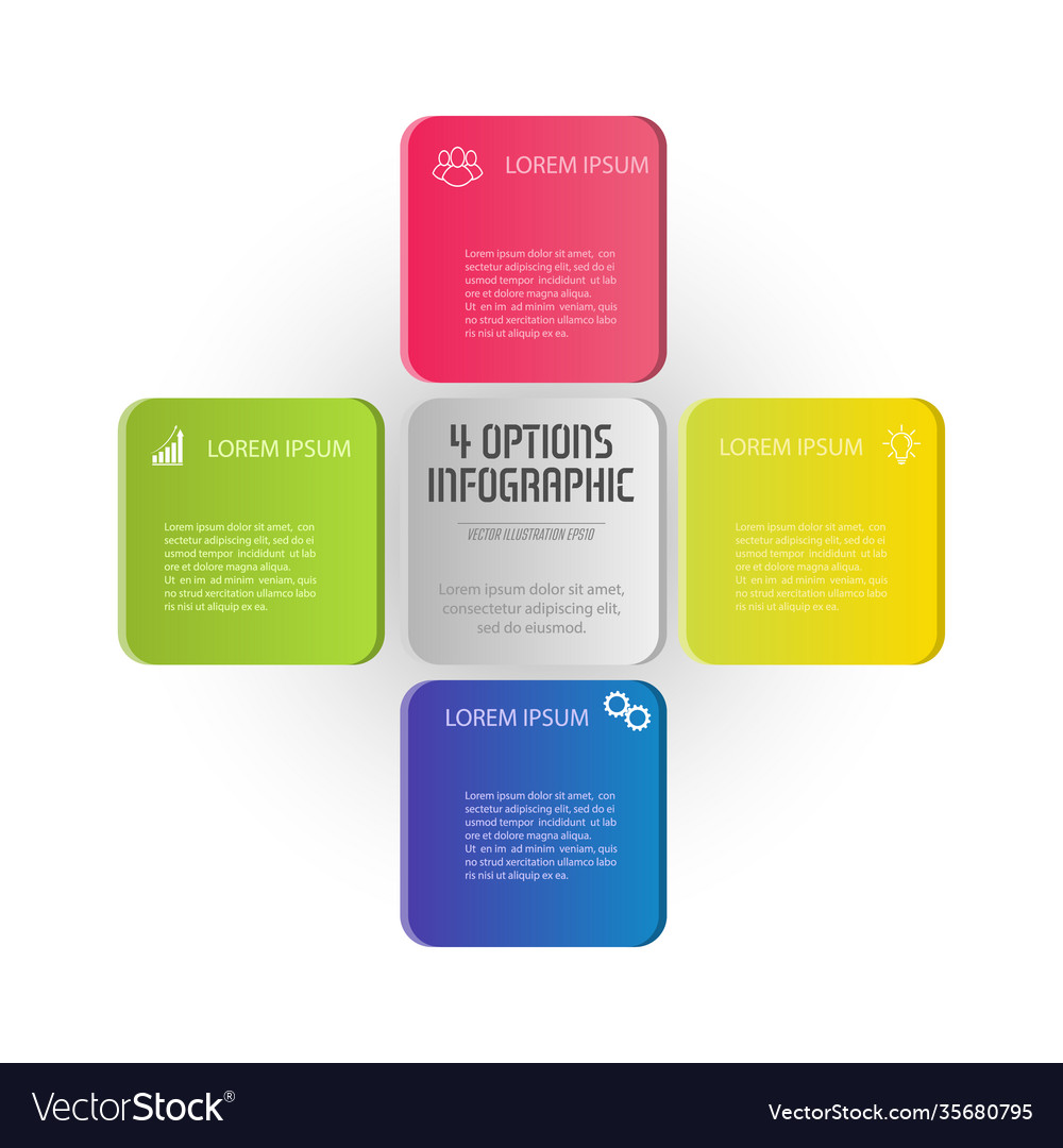 Infographic square triangle diagram Royalty Free Vector