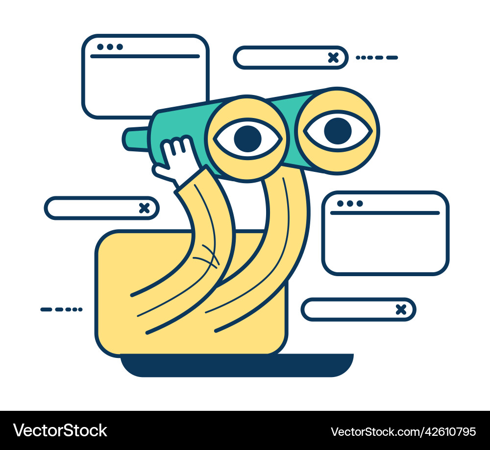 Internet search concept the process of discovery Vector Image