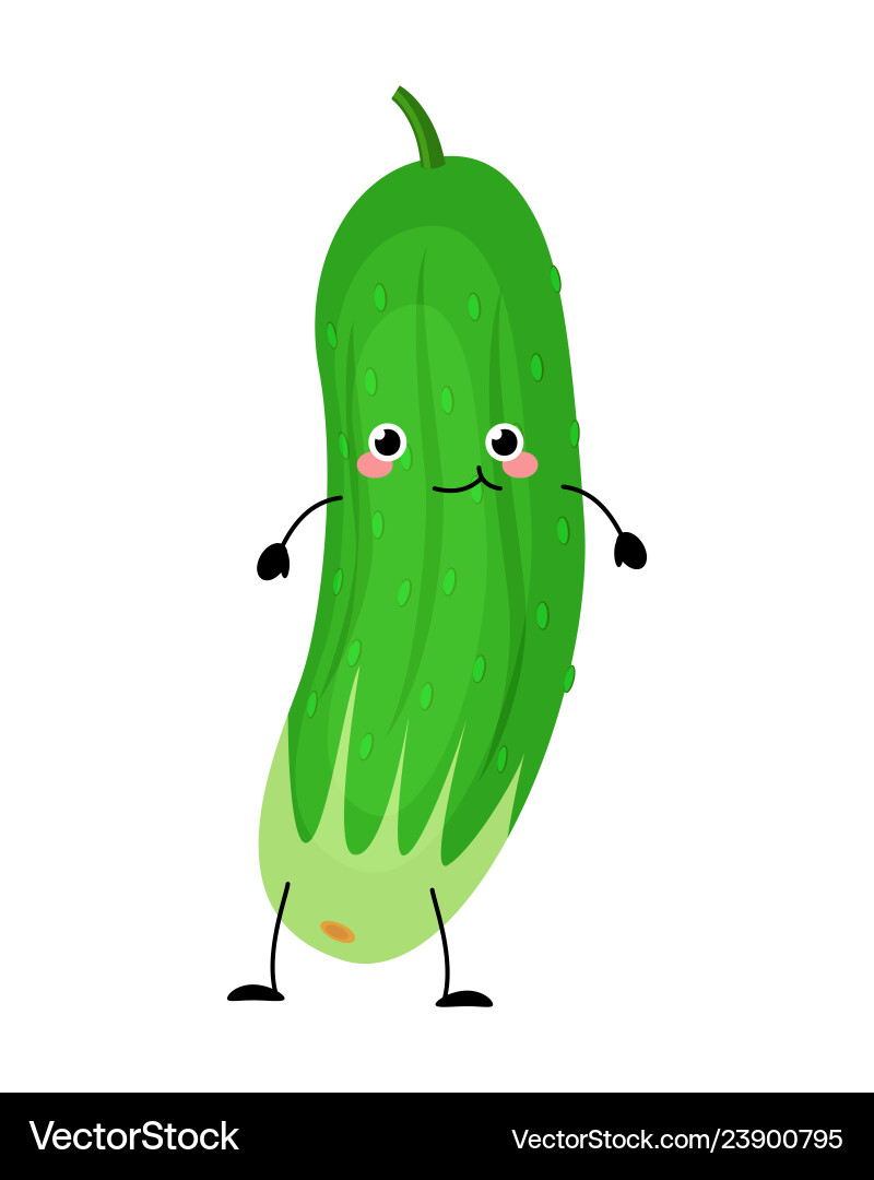 Kawaii cartoon cucmber Royalty Free Vector Image
