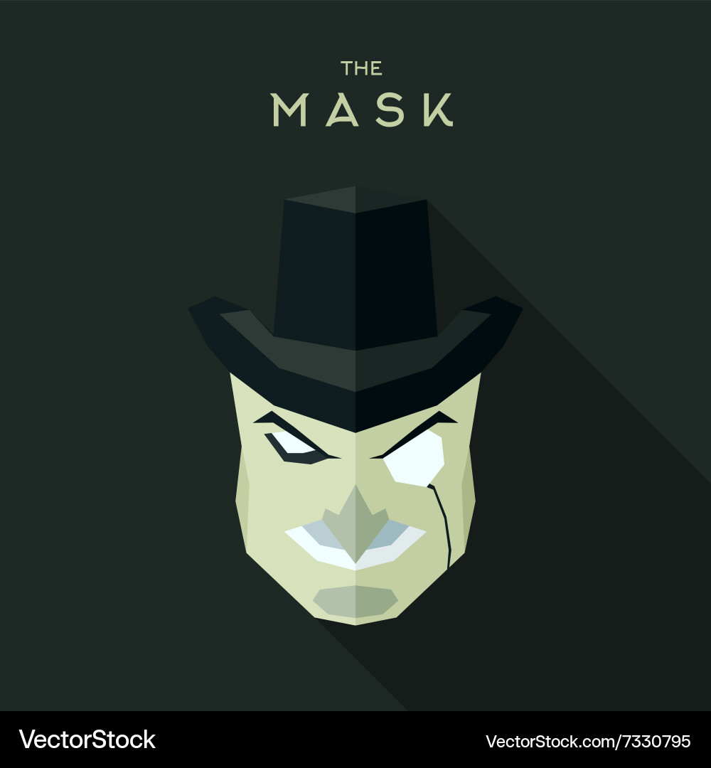 Mask villain into flat style graphics art Vector Image