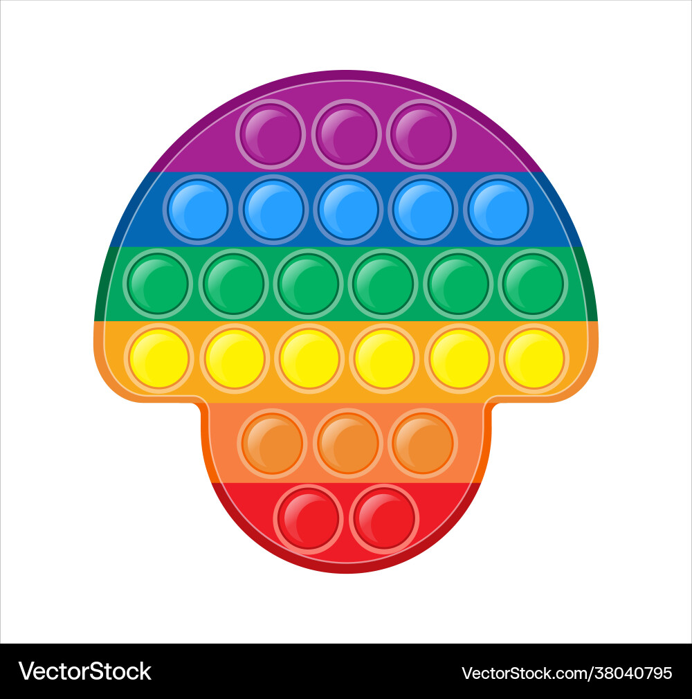 Pop it in form a rainbow mushroom realistic Vector Image
