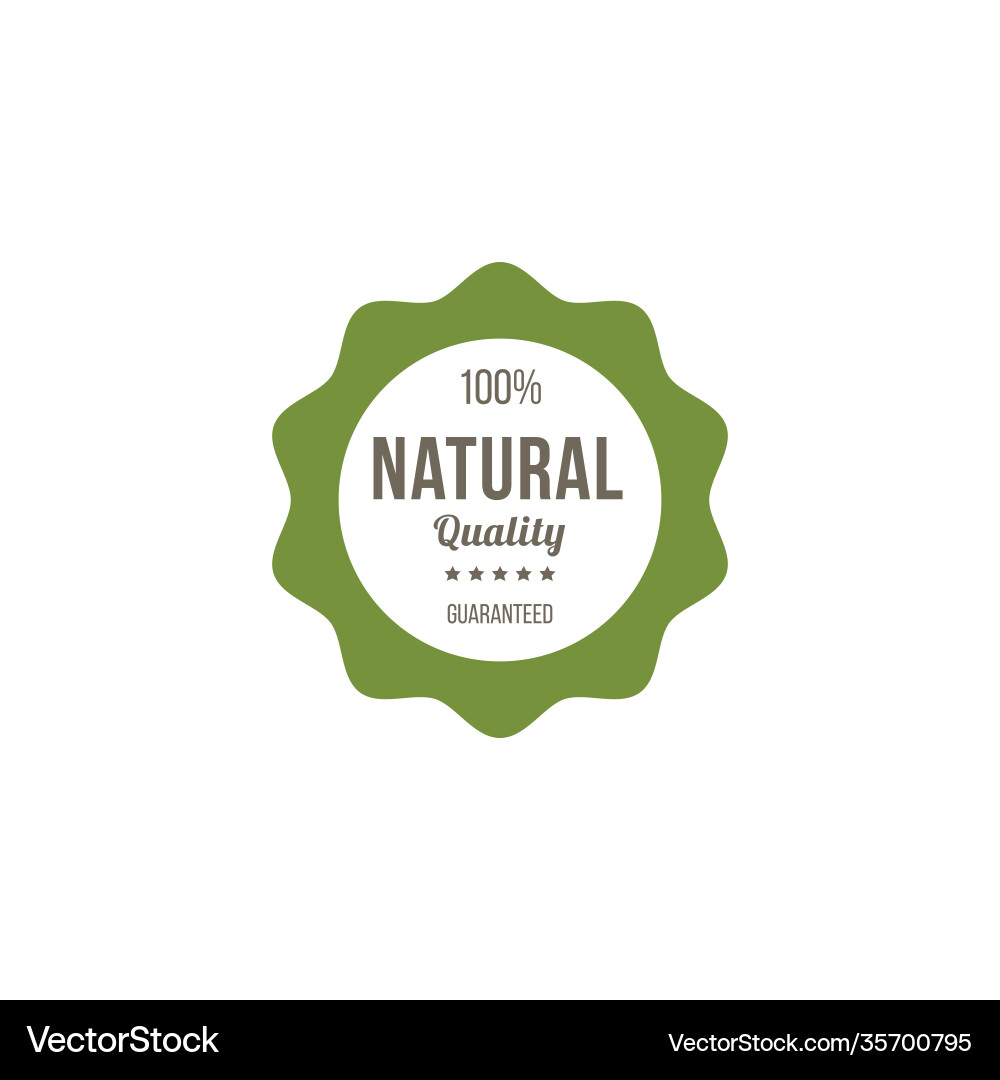 Quality guarantee emblem natural product flat Vector Image