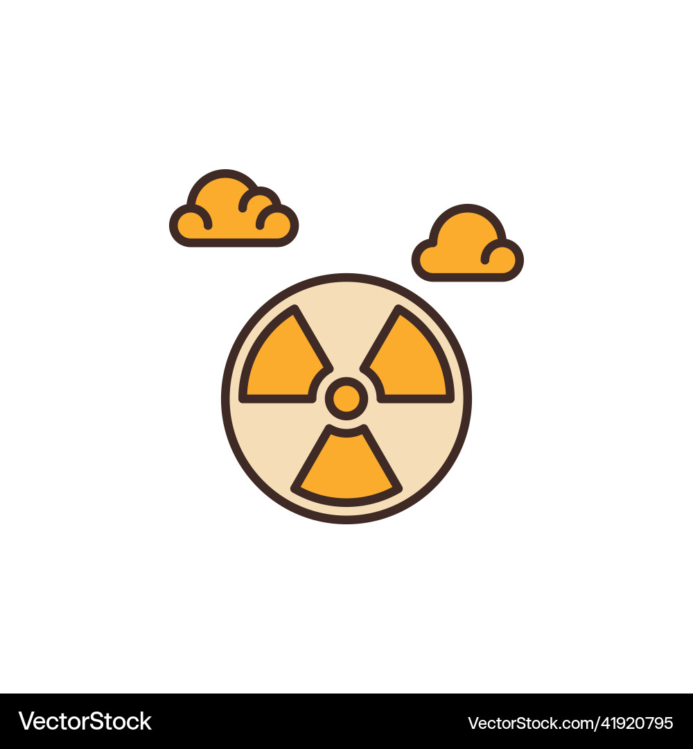 Radiation in air concept colored icon Royalty Free Vector