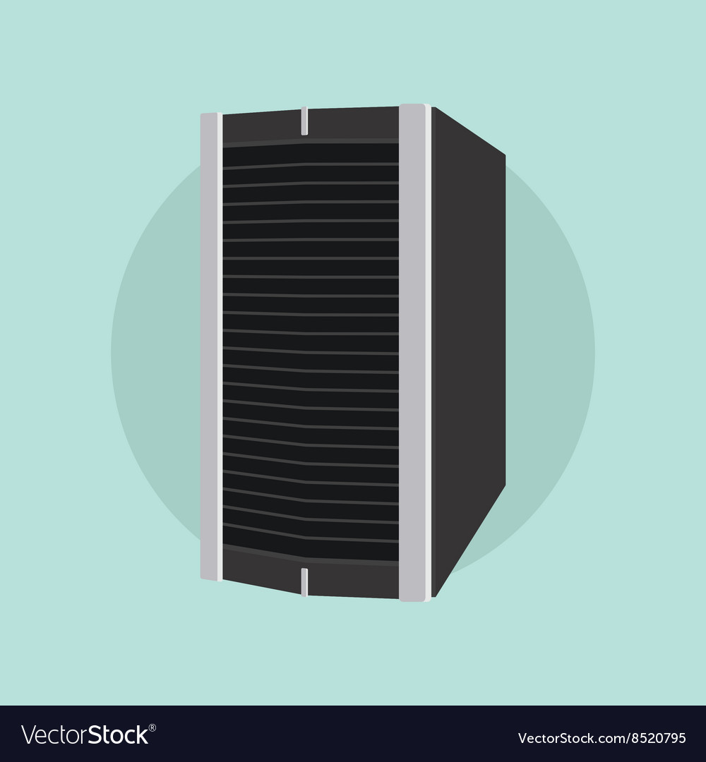 Server isolated flat with green background Vector Image