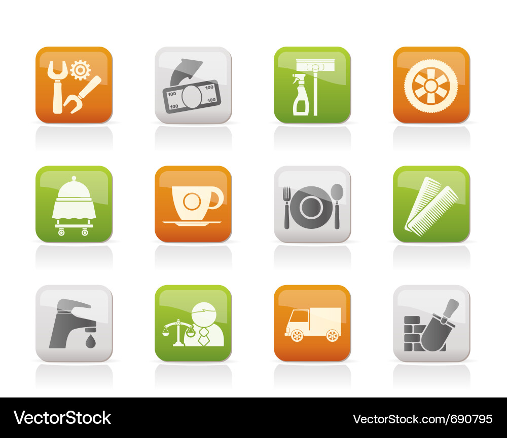 Services and business icons Royalty Free Vector Image