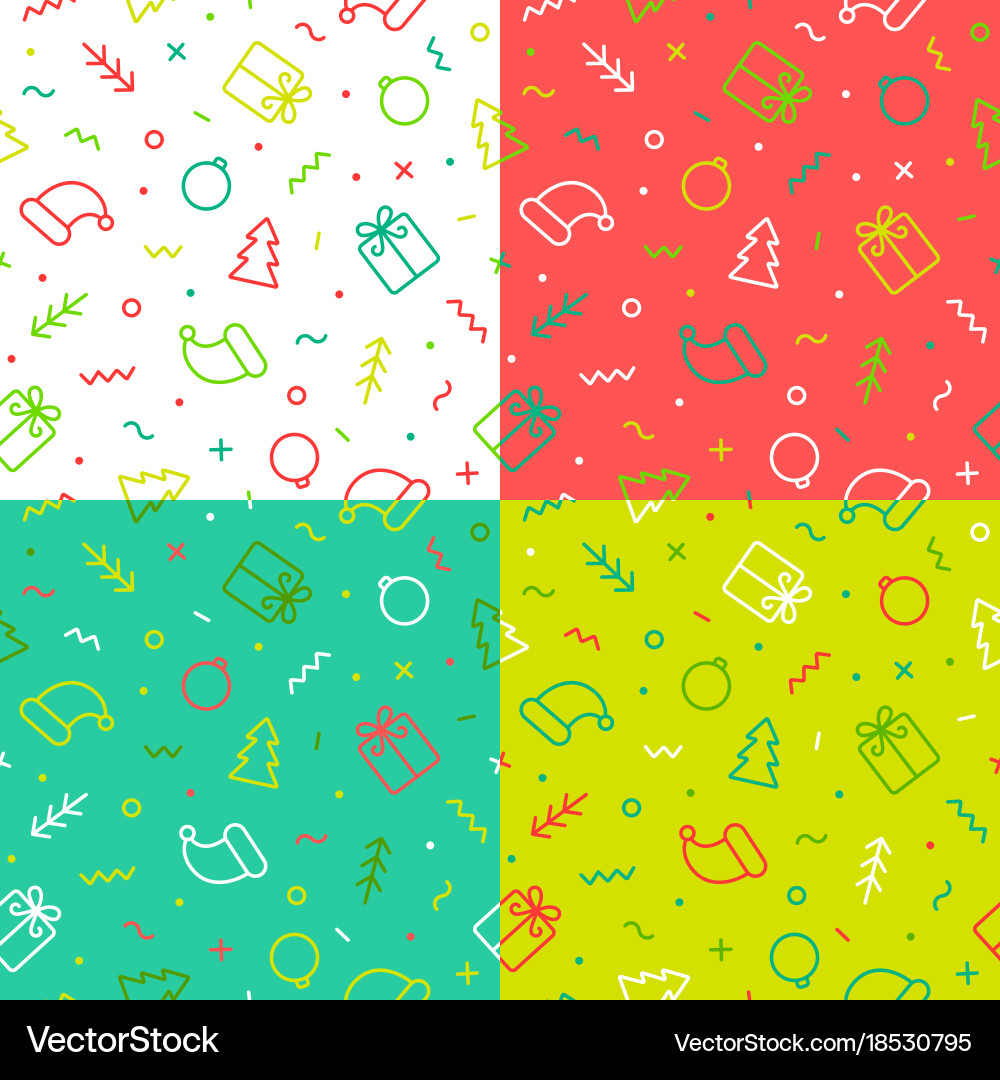 Set christmas seamless patterns Royalty Free Vector Image