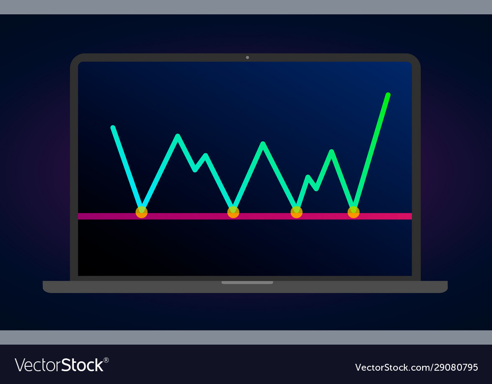 Support level line flat icon - chart pattern Vector Image