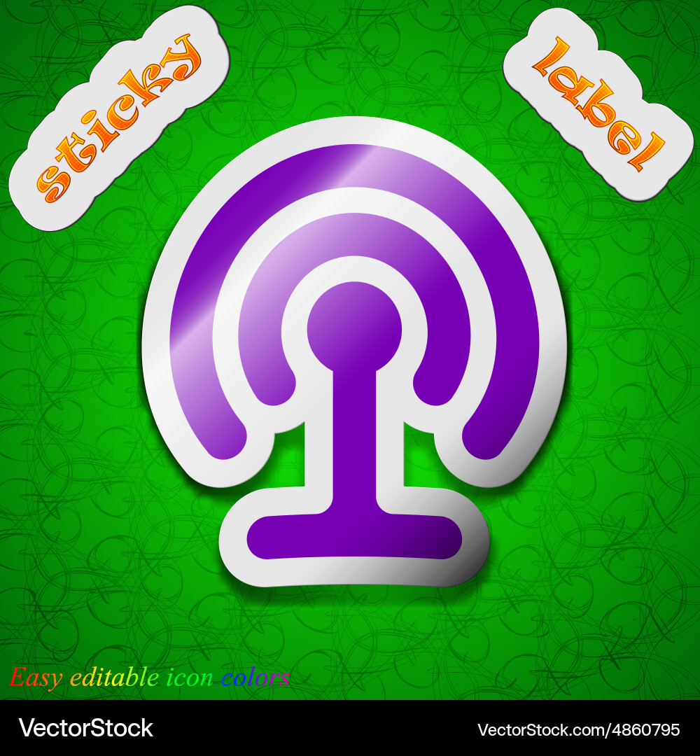 Wifi icon sign symbol chic colored sticky label Vector Image