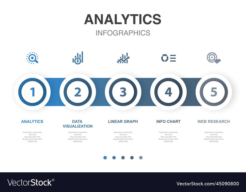 Analytics data visualization linear graph info Vector Image