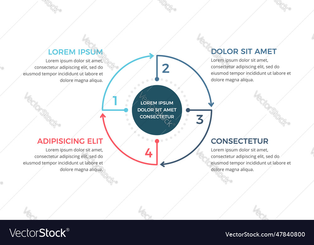 Circle infographics - four elements Royalty Free Vector