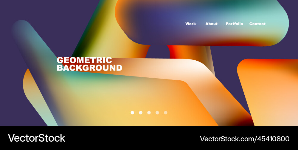 Colorful geometric background landing page Vector Image