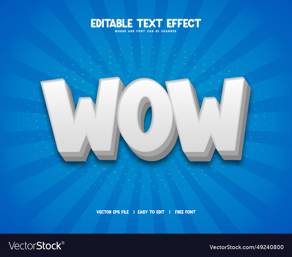 Editable text effect free Royalty Free Vector Image