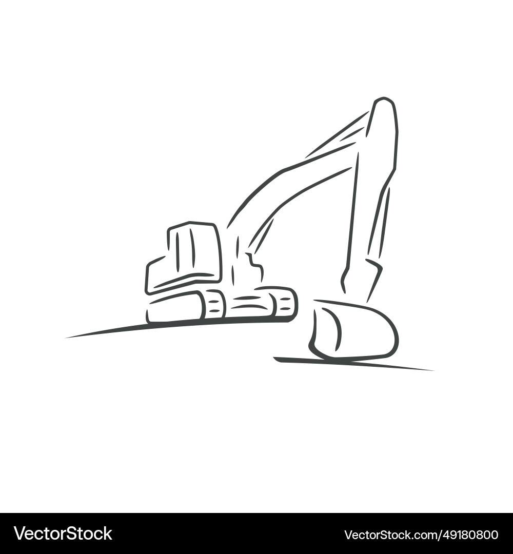 Excavator icon for logo digger silhouette Vector Image