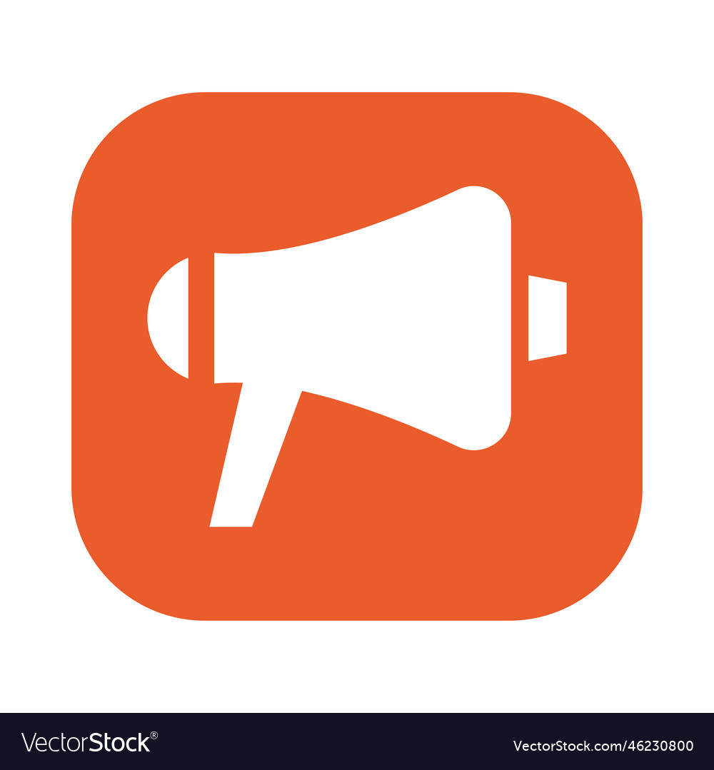 Flat megaphone button Royalty Free Vector Image