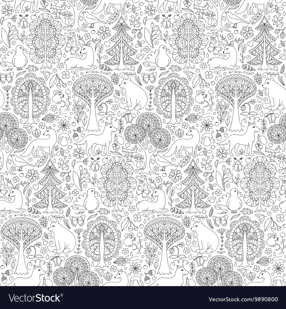 Forest seamless pattern Royalty Free Vector Image