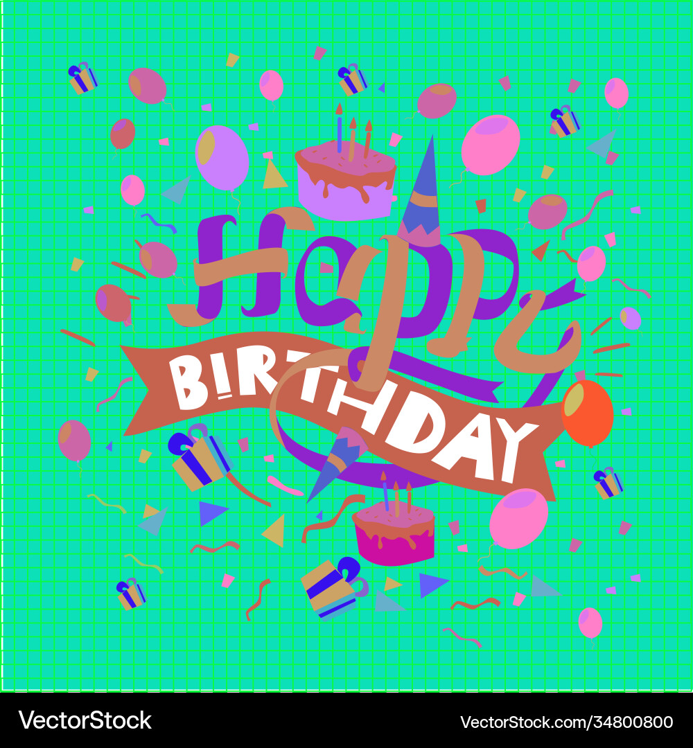 Happy birthday typography design for greeting Vector Image