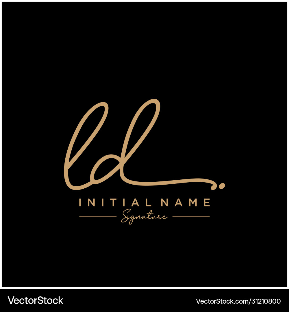 Letter ld signature logo template Royalty Free Vector Image