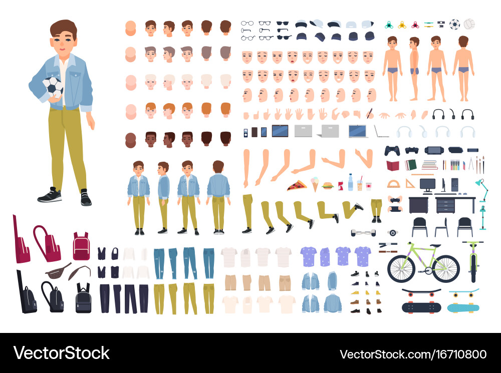 Little boy character constructor male child Vector Image