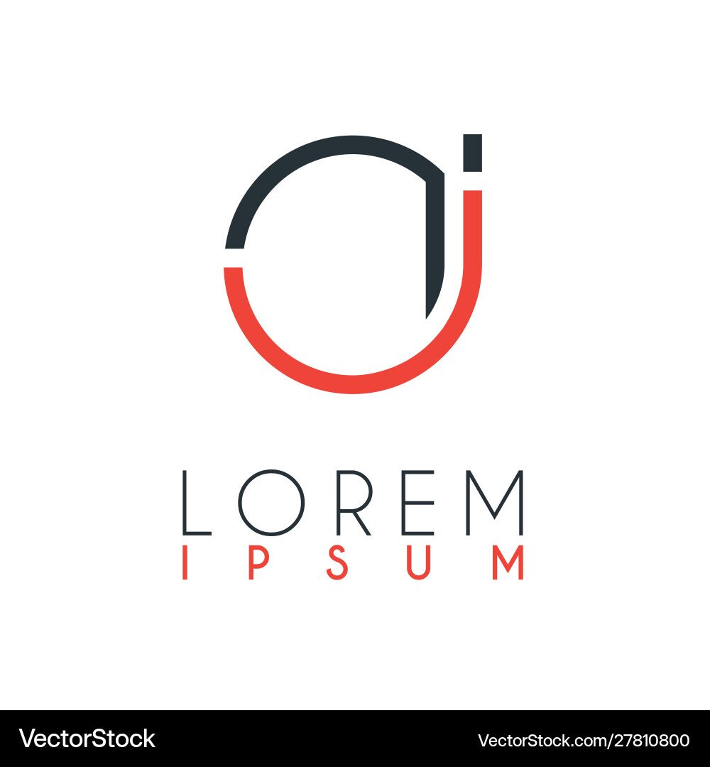 Logo between letter o and i or oi Royalty Free Vector Image