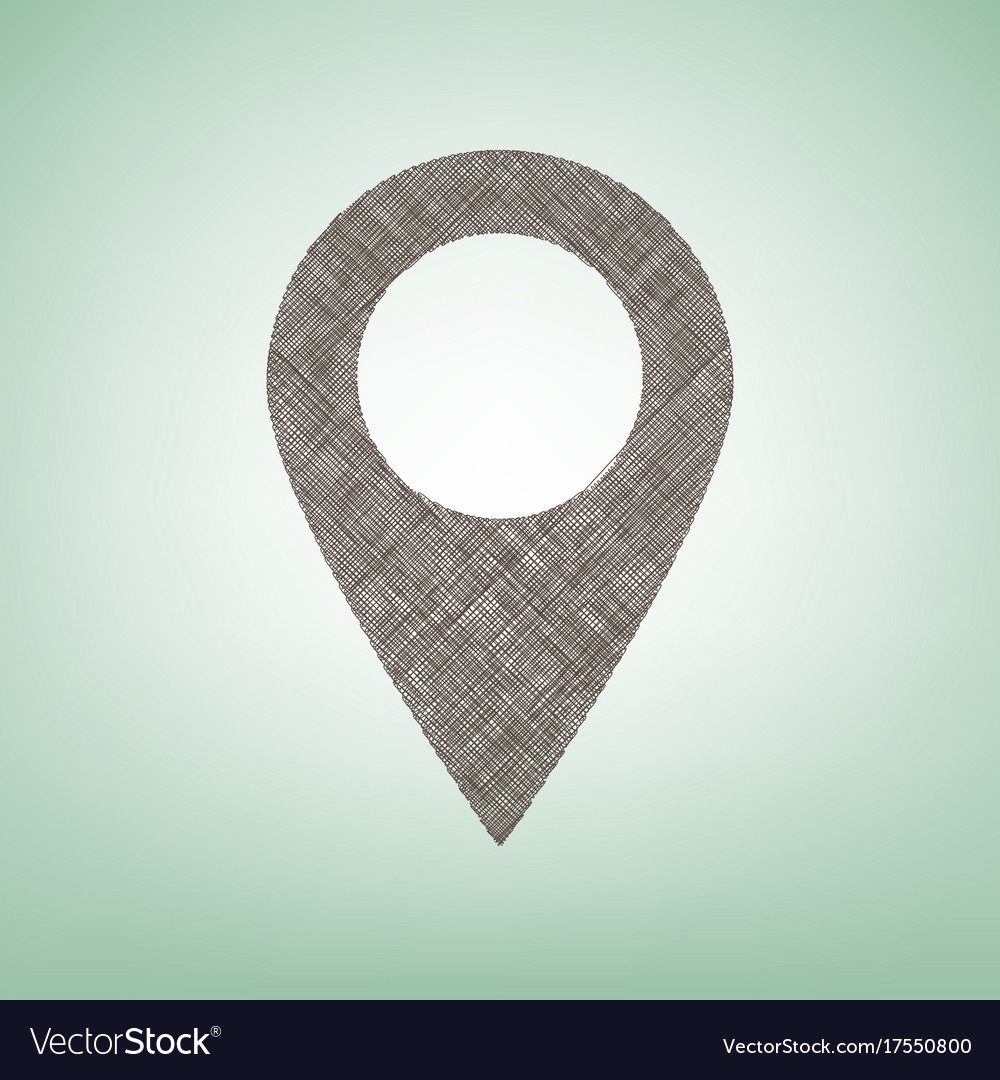 Mark pointer sign brown flax icon Royalty Free Vector Image