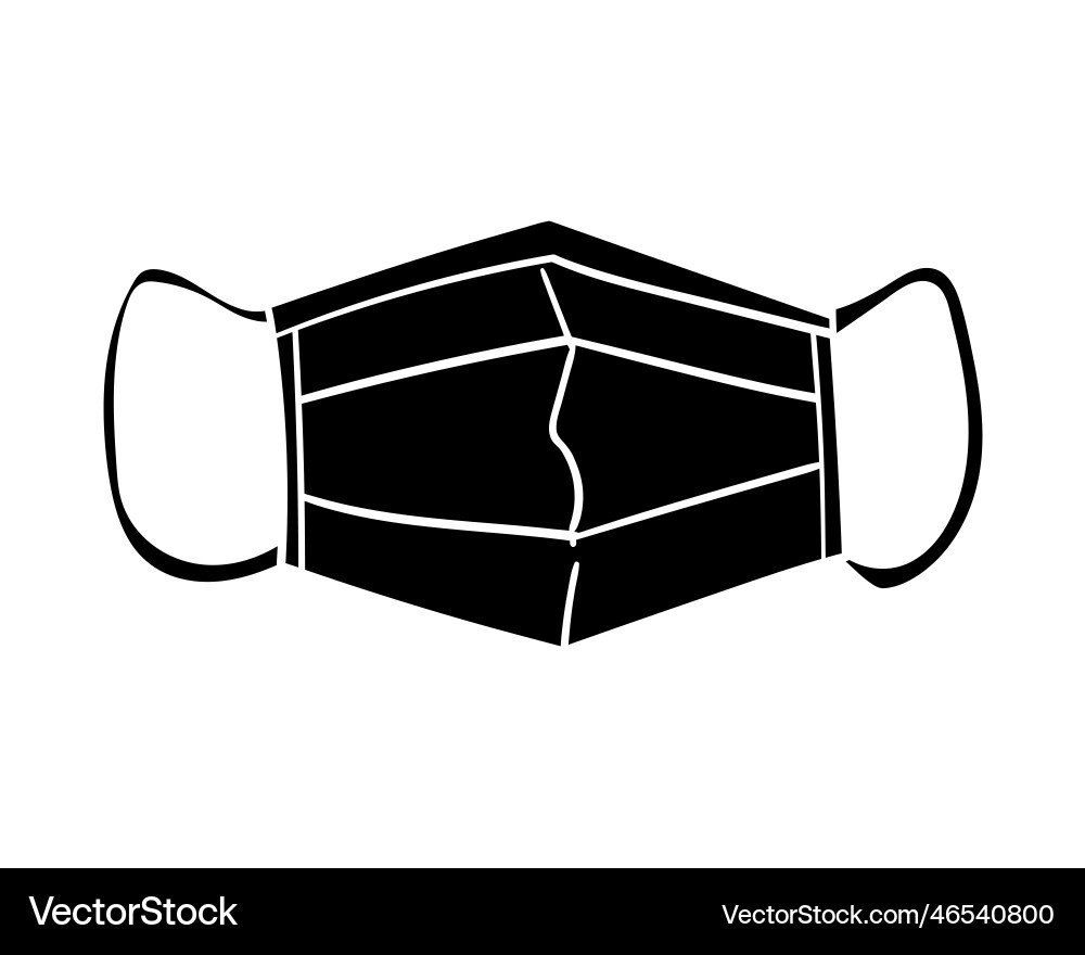 Medical face mask silhouette Royalty Free Vector Image