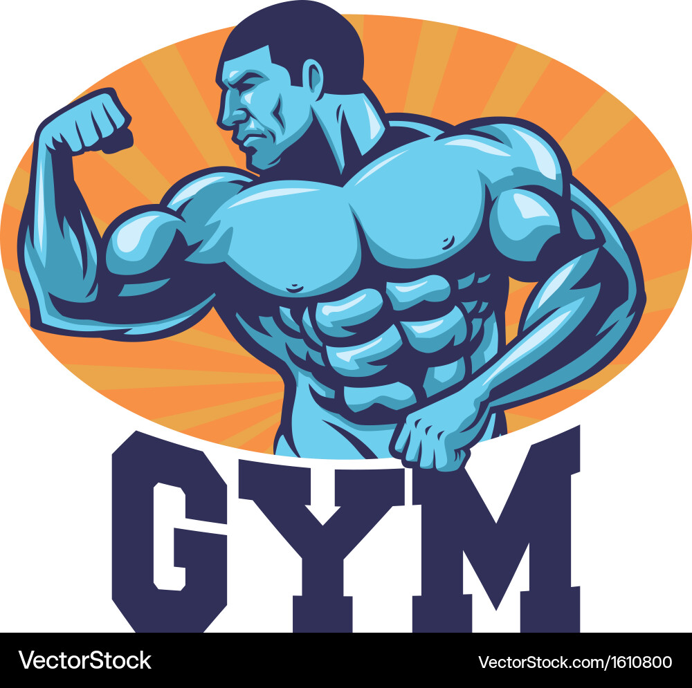Muscle bodybuilder suitable for gym mascot Vector Image