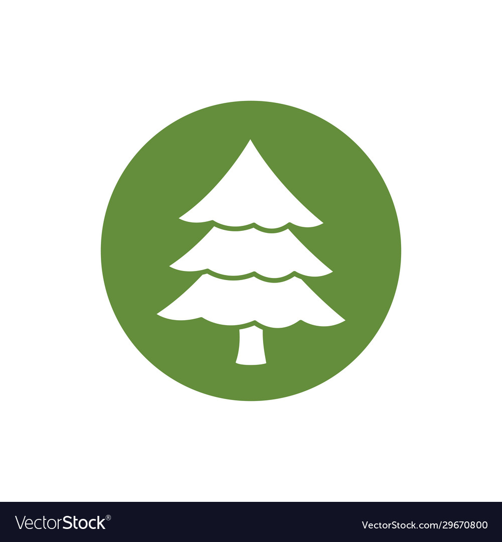 Pine tree plant nature block style icon Royalty Free Vector